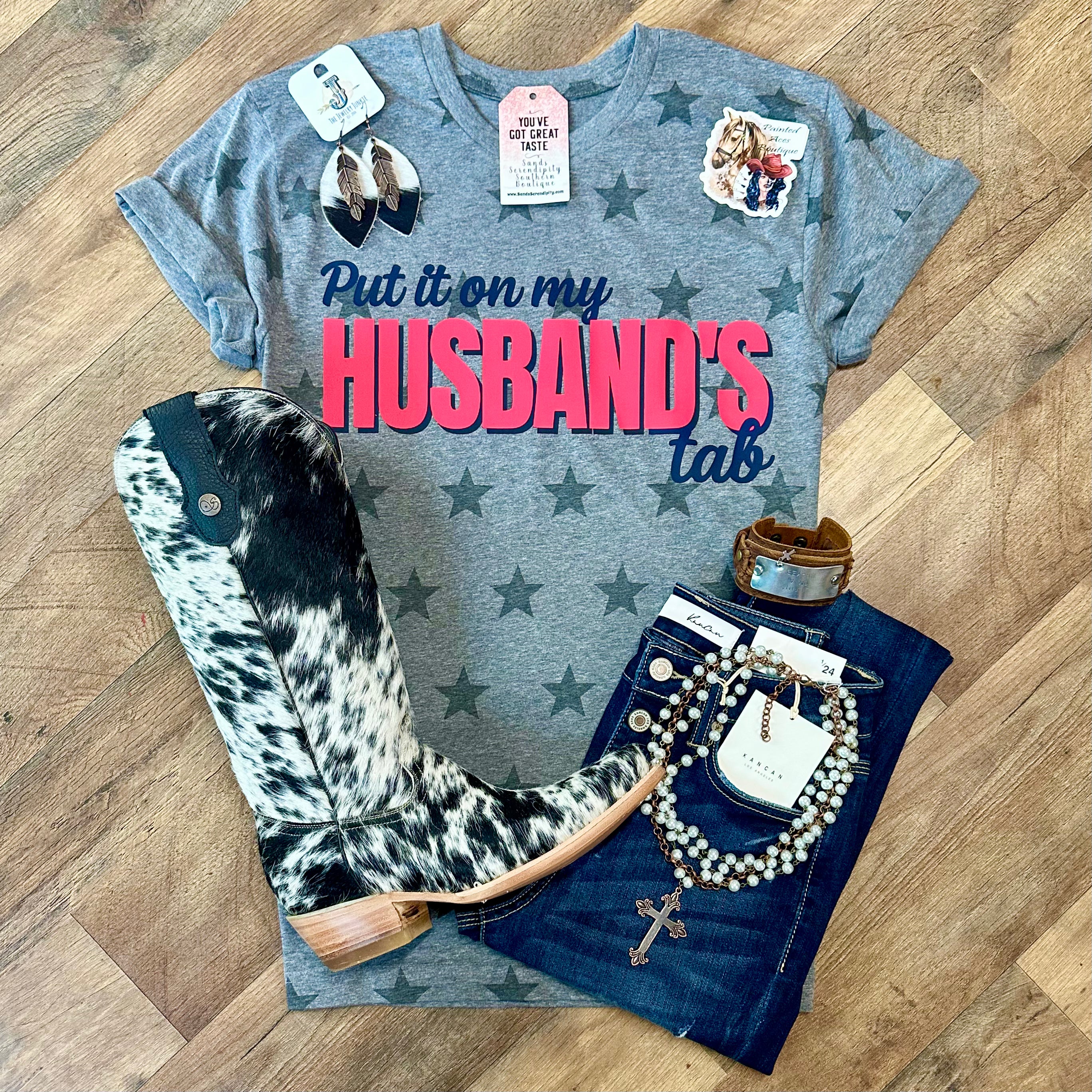 Put It On My Husband’s Tab | Funny Graphic Tees – Painted Aces Boutique