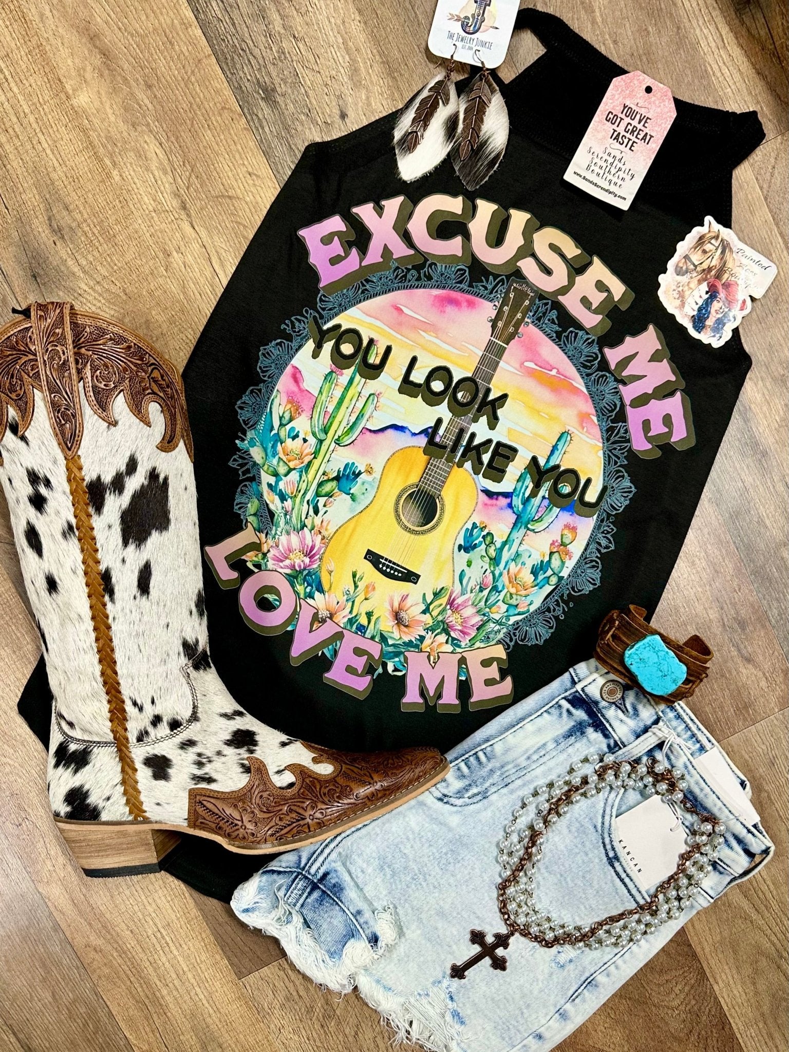 Excuse Me You Look Like You Love Me | Country Graphic Tanks – Painted ...