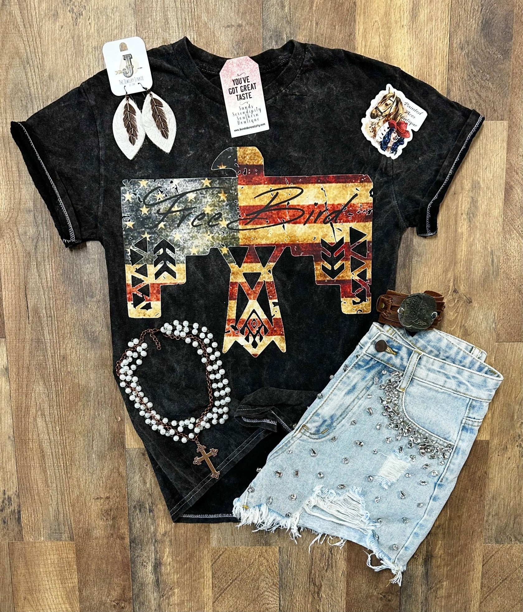 Freebird Tee| Patriotic Graphic T-Shirt – Painted Aces Boutique